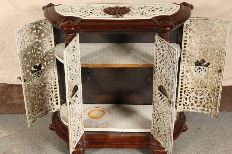 Antique French Enamel Cast Iron Room Heating Stove Repurposed as a ...