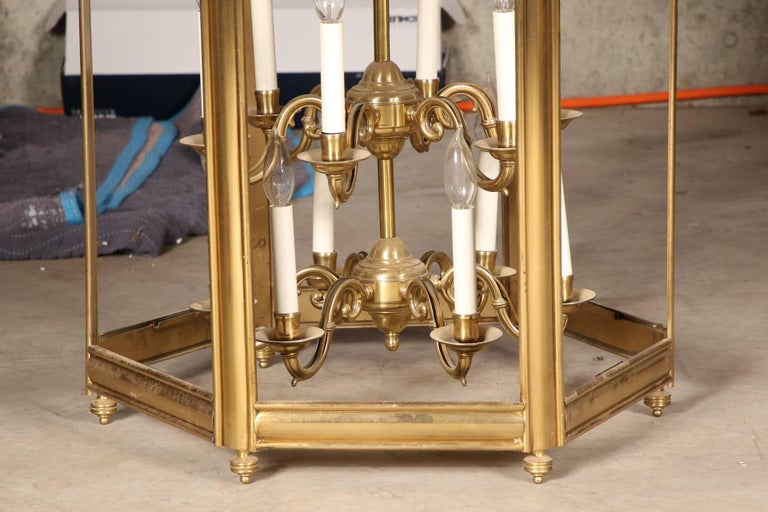 Heavy Solid Brass Baldwin Hexagonal Lantern Fixture at 1stDibs