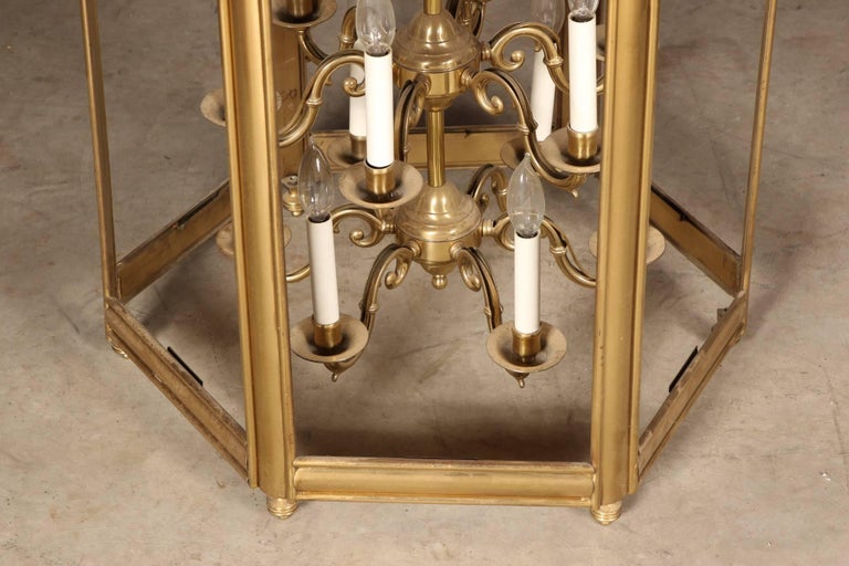 Heavy Solid Brass Baldwin Hexagonal Lantern Fixture at 1stDibs