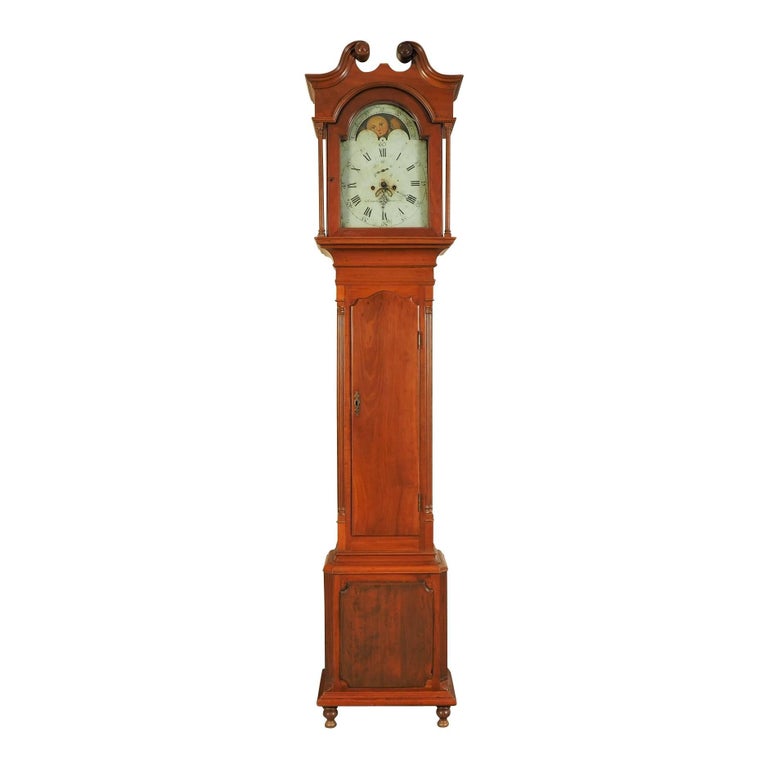 American Chippendale Tall Case Clock by Goldsmith Chandlee of ...