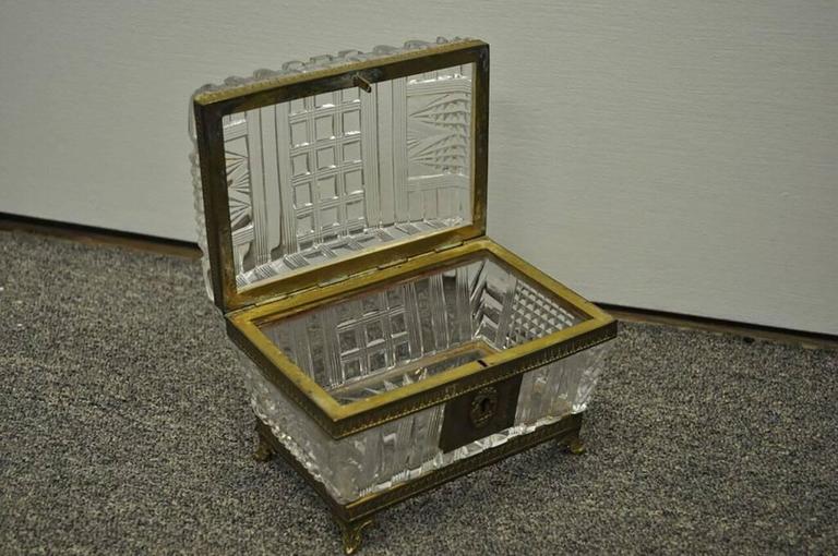 19th Century Baccarat Crystal and Ormolu Box with Hinged Lid at 1stDibs