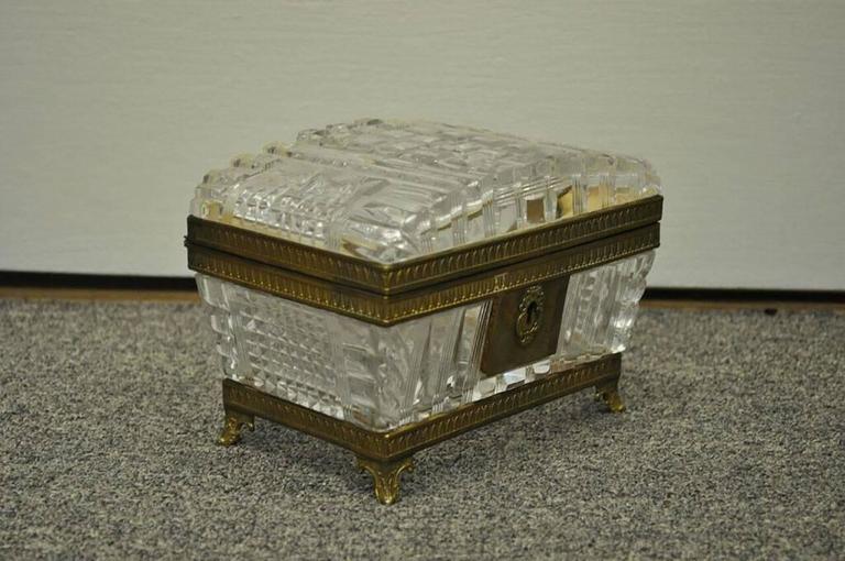 19th Century Baccarat Crystal and Ormolu Box with Hinged Lid at 1stDibs