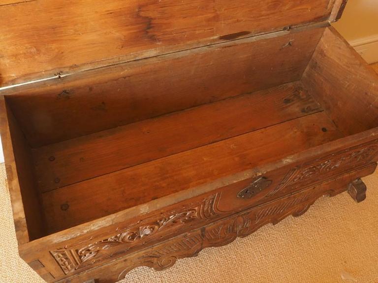 Antique Heavily Carved Chest in Primitive Style at 1stDibs