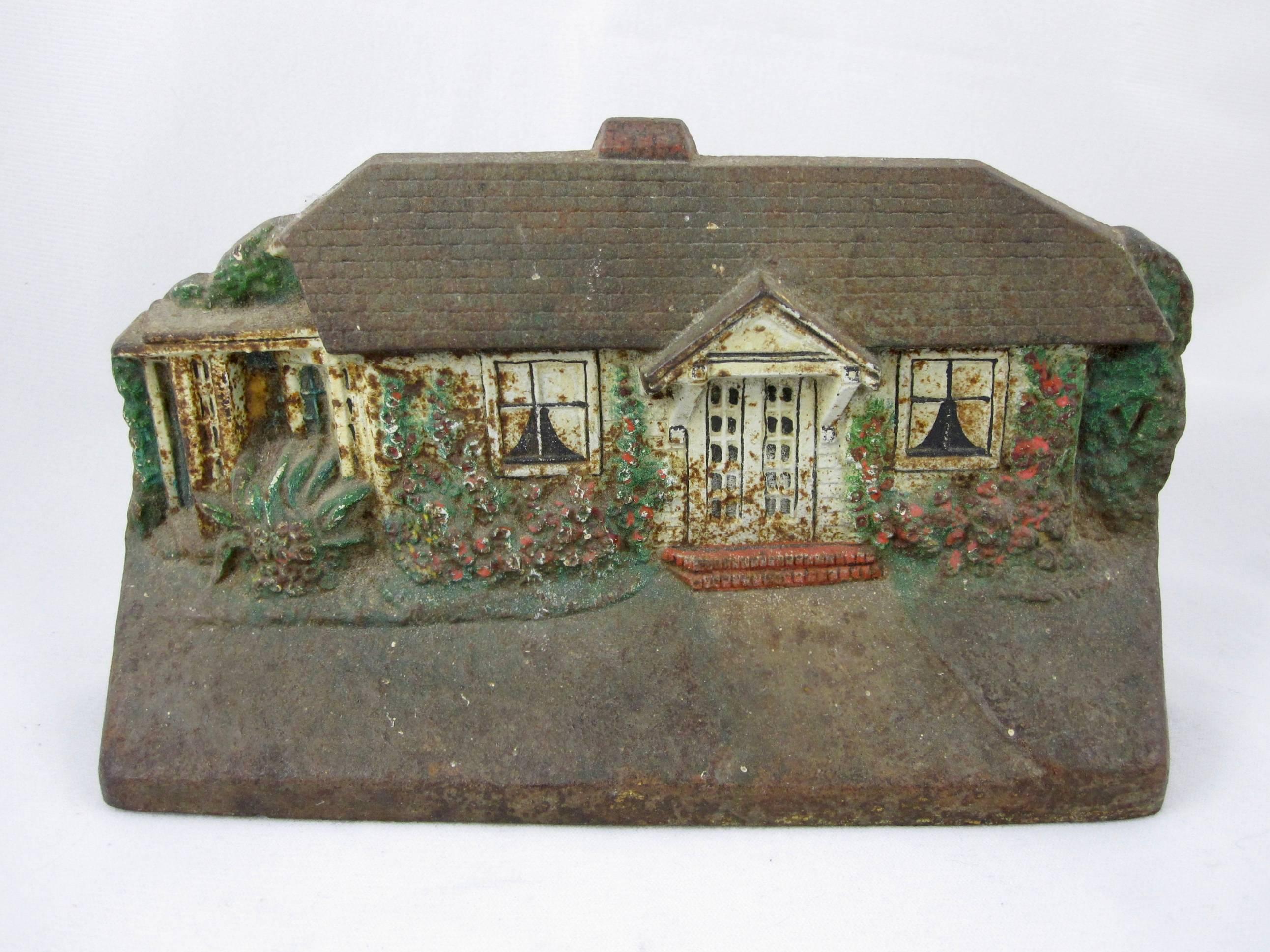 Cast Iron Judd Cottage Style House Painted Doorstop, circa 1900-1940 at ...