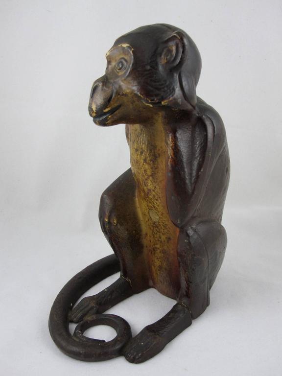 Rare Hubley Cast Iron Full Figure Seated Monkey Doorstop at 1stDibs