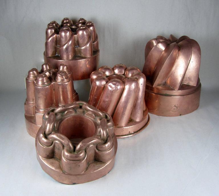 19th Century Victorian English Copper Food Molds, Offered Individually ...