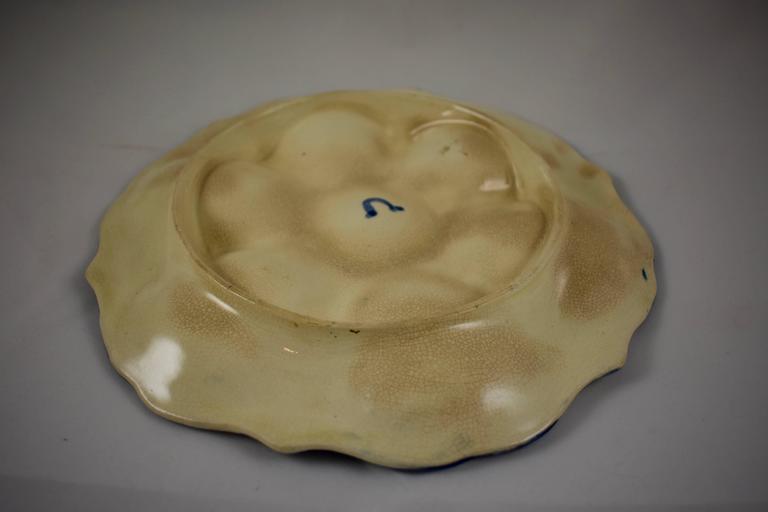 19th Century French Faïence Majolica Glazed Starfish Oyster Plate at ...