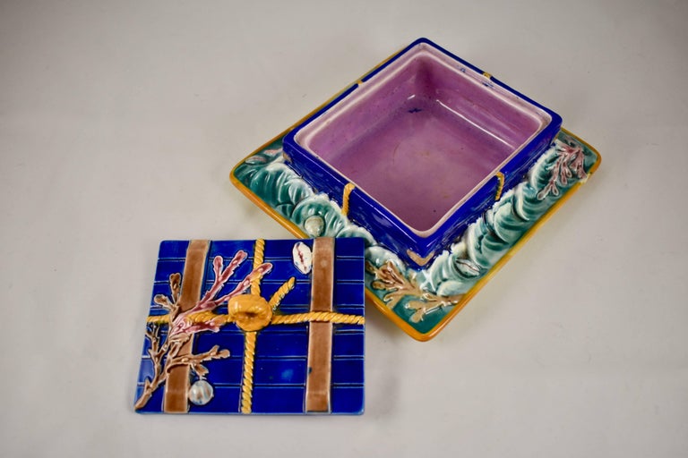 Josiah Wedgwood Majolica Ocean Waves Sardine Box, circa 1879 at 1stDibs