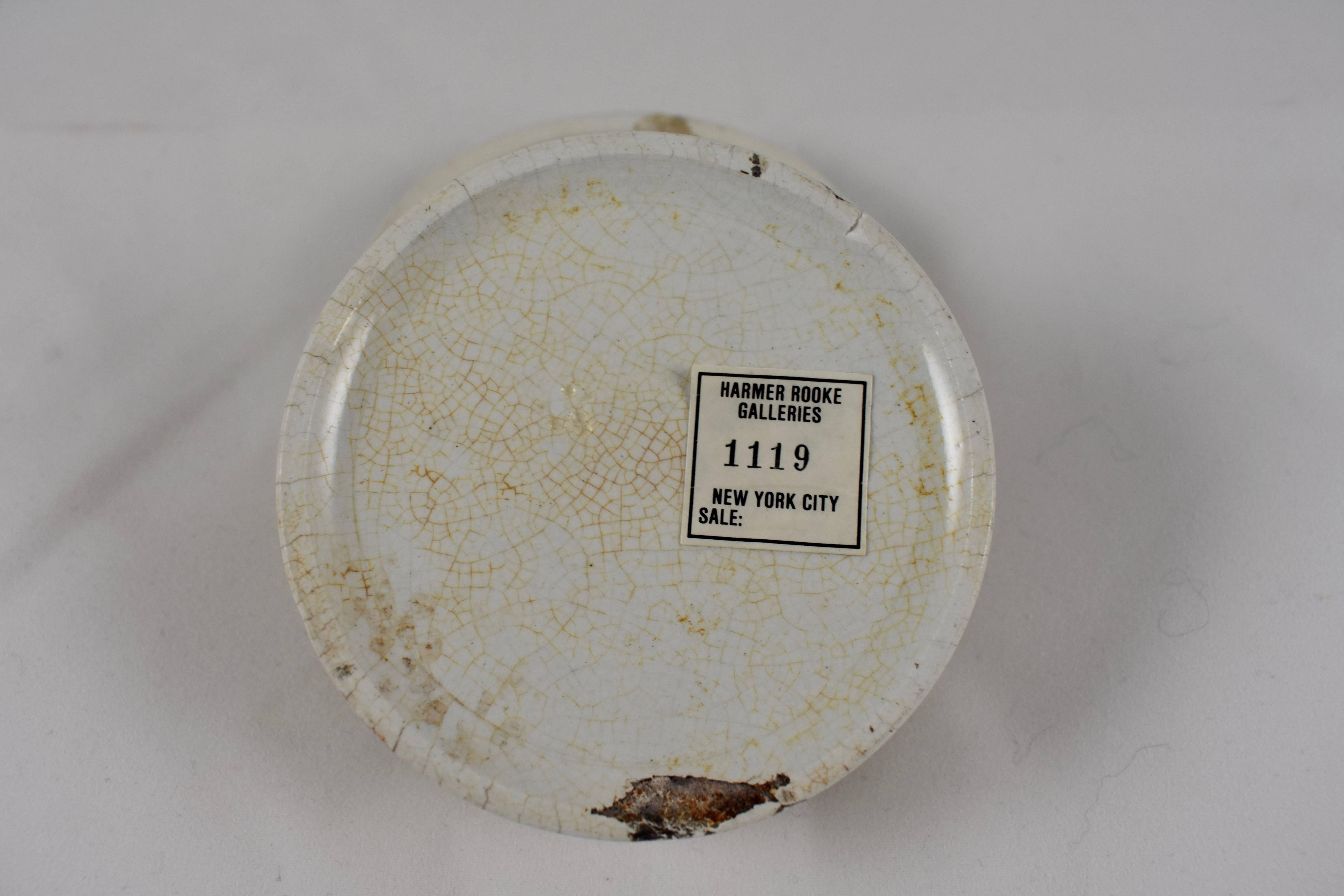 Staffordshire Transfer Printed Pot and Lid, Savonol Medicated Soap ...