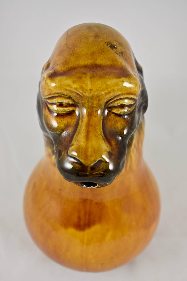 French Faïence 19th Century Barbotine Sarreguemines Le Singe Monkey Jug ...