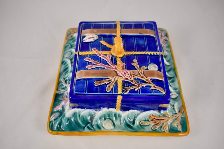 Josiah Wedgwood Majolica Ocean Waves Sardine Box, circa 1879 at 1stDibs