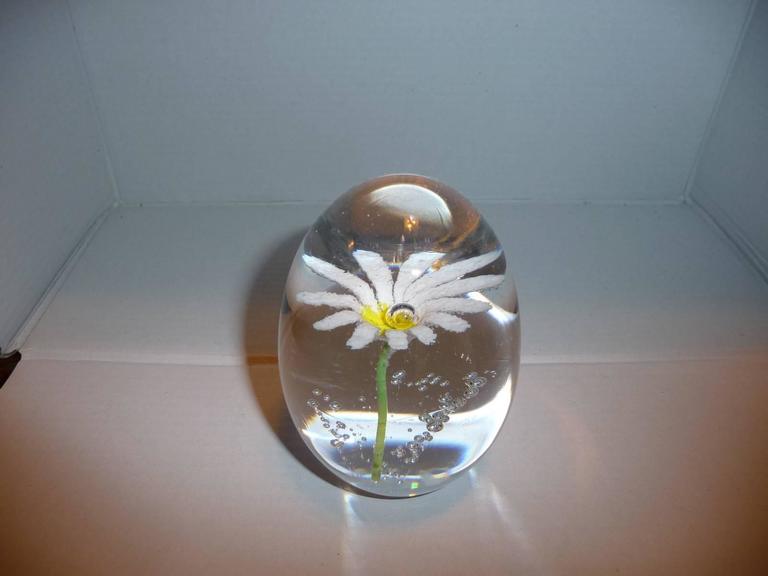 Paperweight Egg Daum Daisy Flower For Sale at 1stDibs | daum paperweight