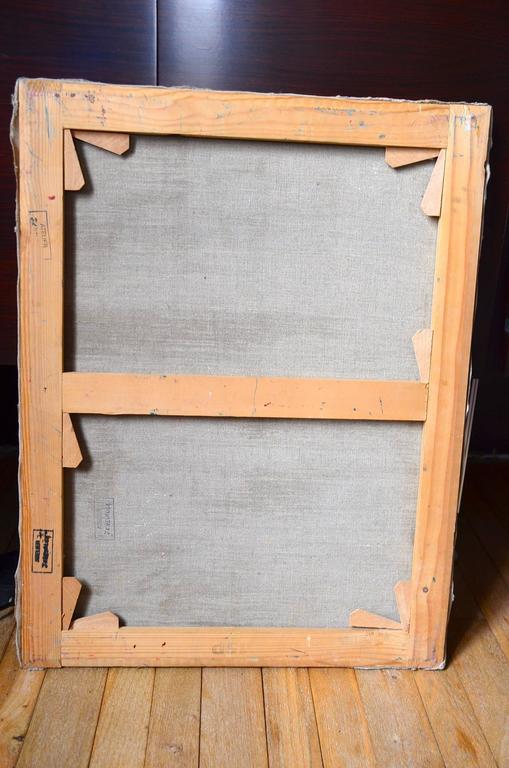 Jacques Chevalier Abstract Composition Oil on Canvas For Sale at 1stDibs