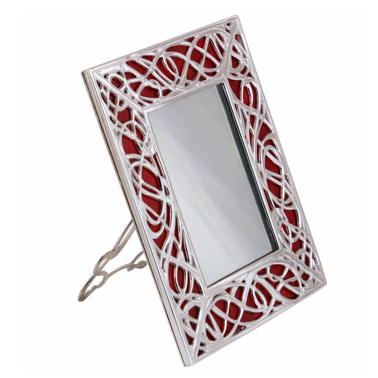 Italian Photo Frame Art Nouveau Silver Brass and Venetian Glass For ...