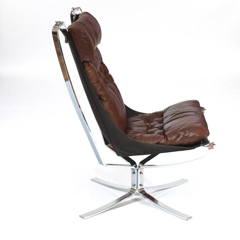 Chrome High Back Falcon Chair For Sale at 1stDibs