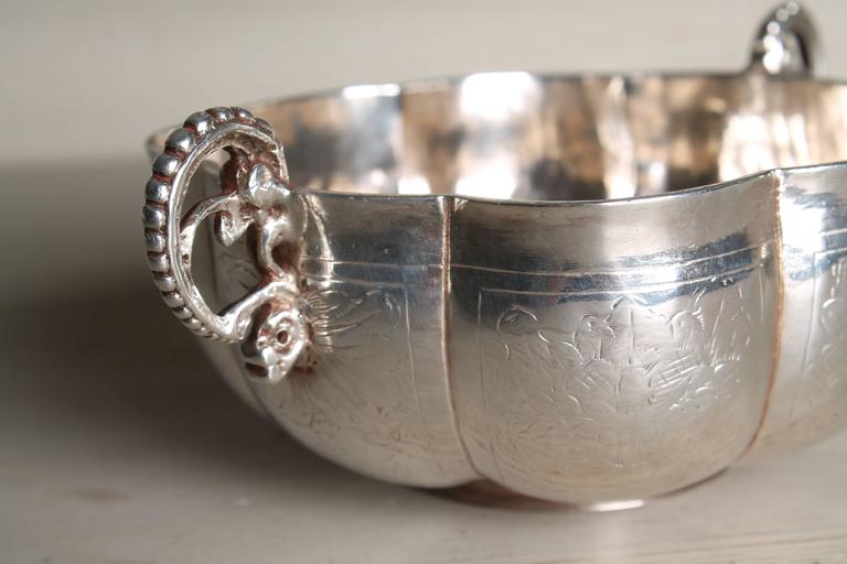 17th Century Swedish Baroque Brandy Bowl, Silver For Sale at 1stDibs