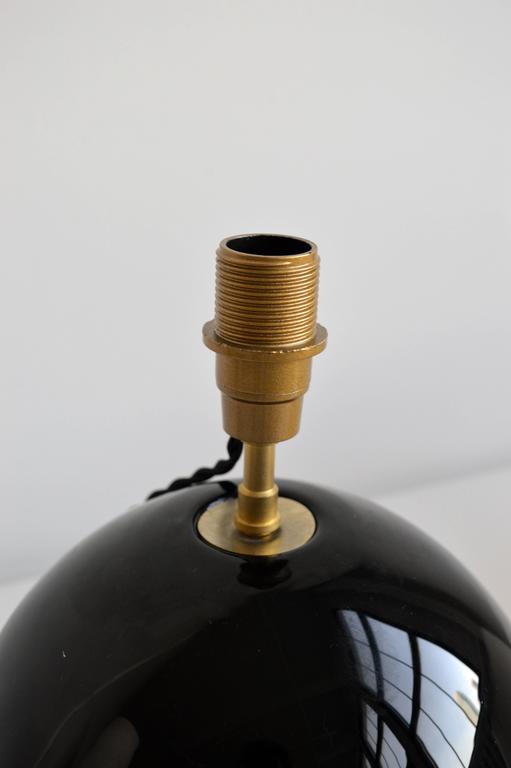 Spherical Black Glass Table Lamp at 1stDibs | spherical table lamp