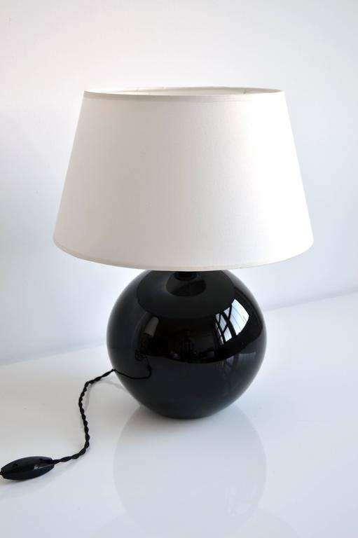 Spherical Black Glass Table Lamp at 1stDibs | spherical table lamp
