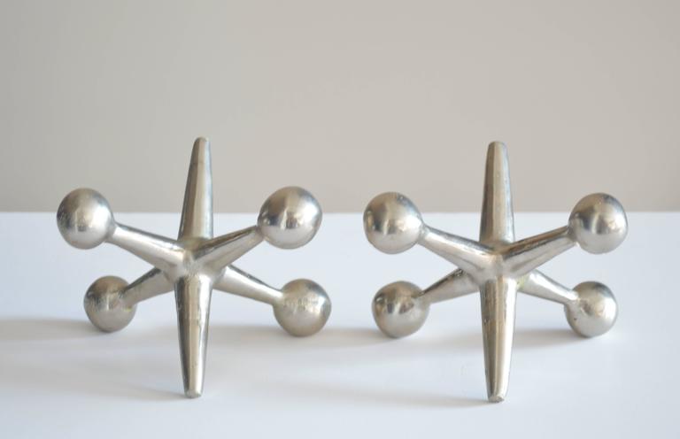 Set of Two Chrome Jacks Sculptures For Sale at 1stDibs