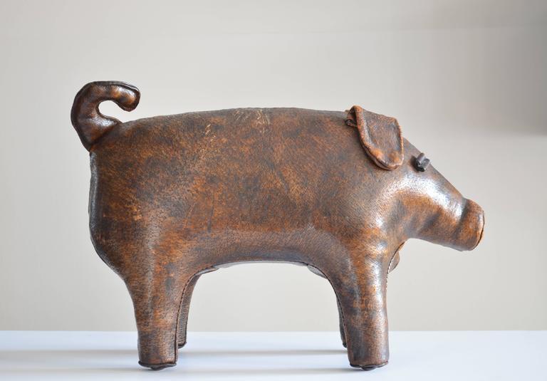Leather Pig Footstool at 1stDibs