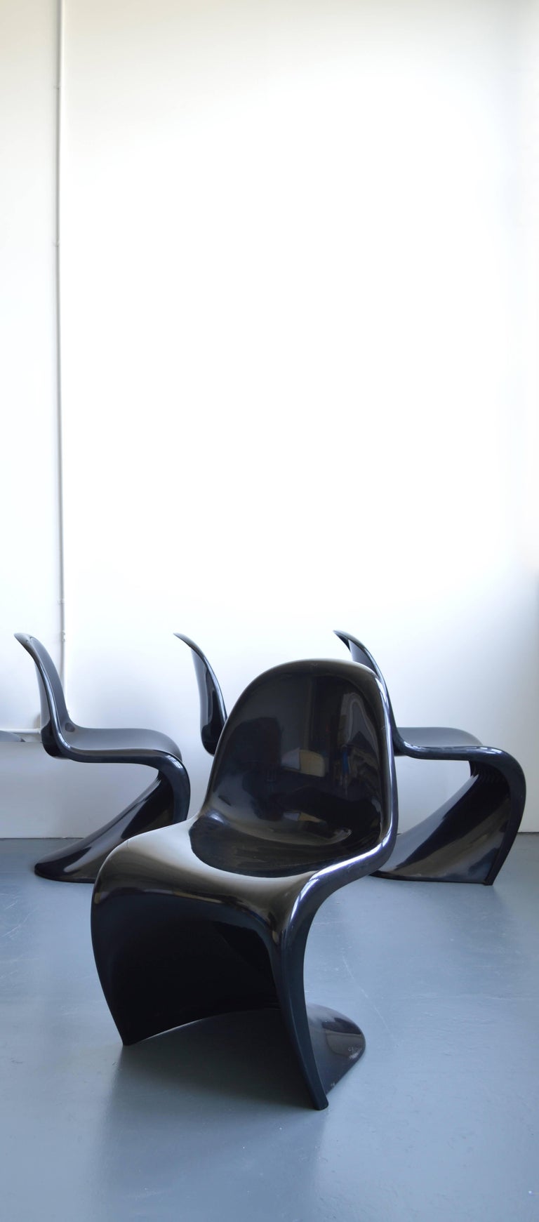 Set of Four Vintage Verner Panton Chairs at 1stDibs | panton chairs for ...