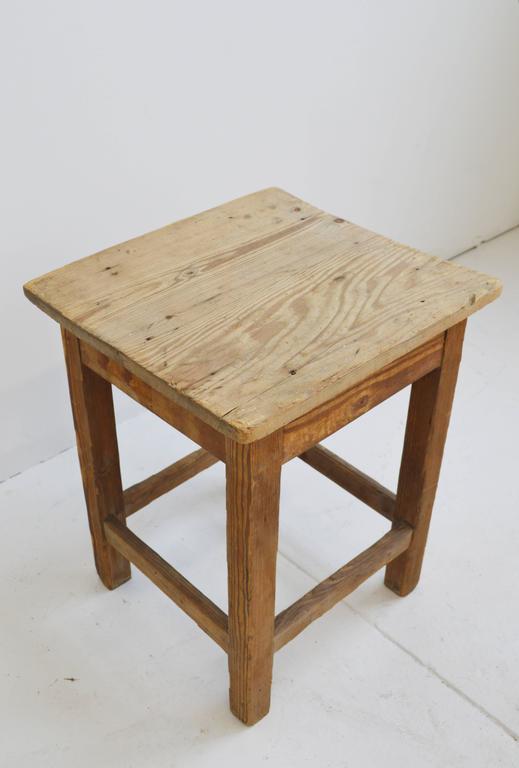 Pair of Vintage Rustic Wood Side Tables at 1stDibs