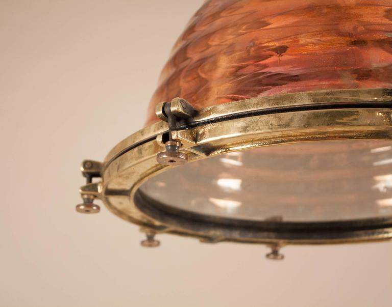 Pair of Large Copper and Brass Nautical Ship Deck Lights at 1stDibs
