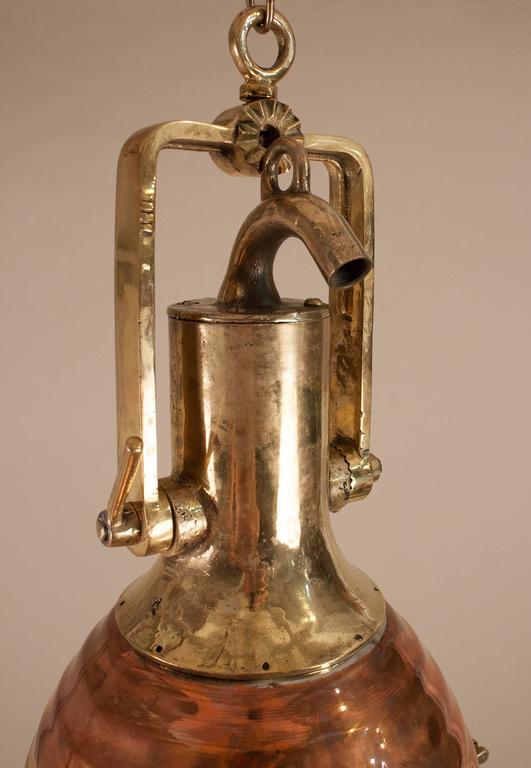 Pair of Large Copper and Brass Nautical Ship Deck Lights at 1stDibs