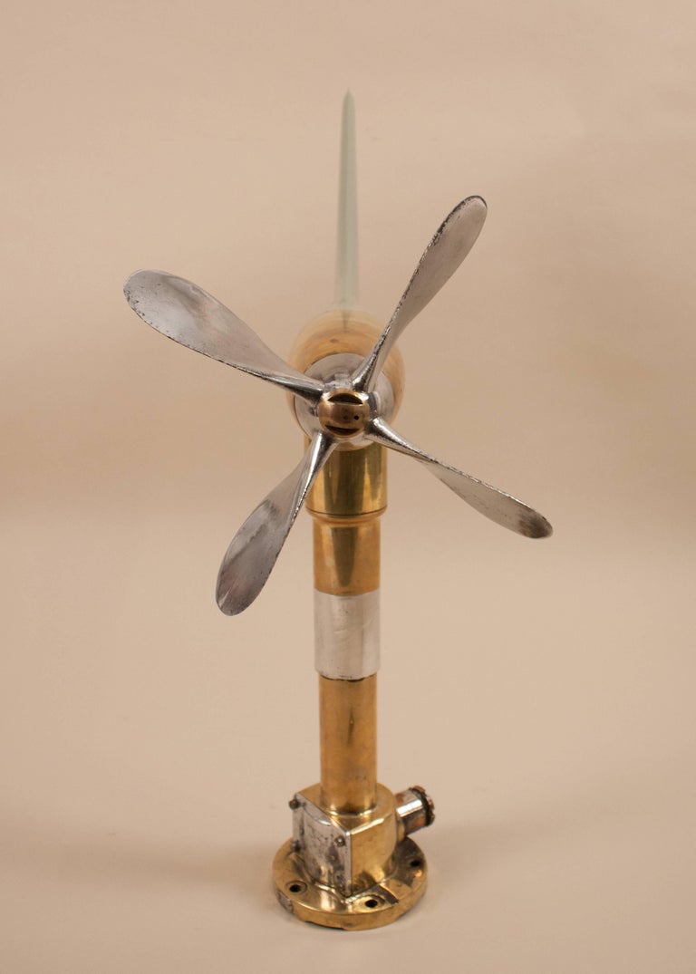Vintage Nautical Anemometer in Brass, Aluminum and Fiberglass at 1stDibs