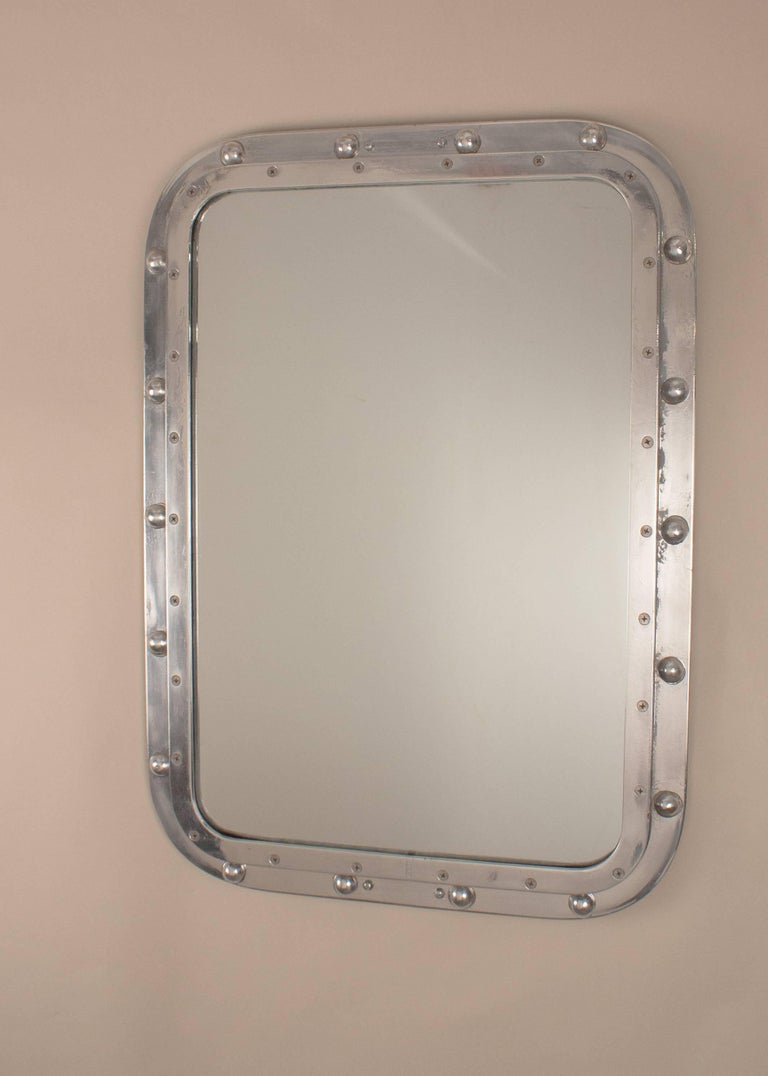 Nautical Aluminum Ship's Window Mirror at 1stDibs