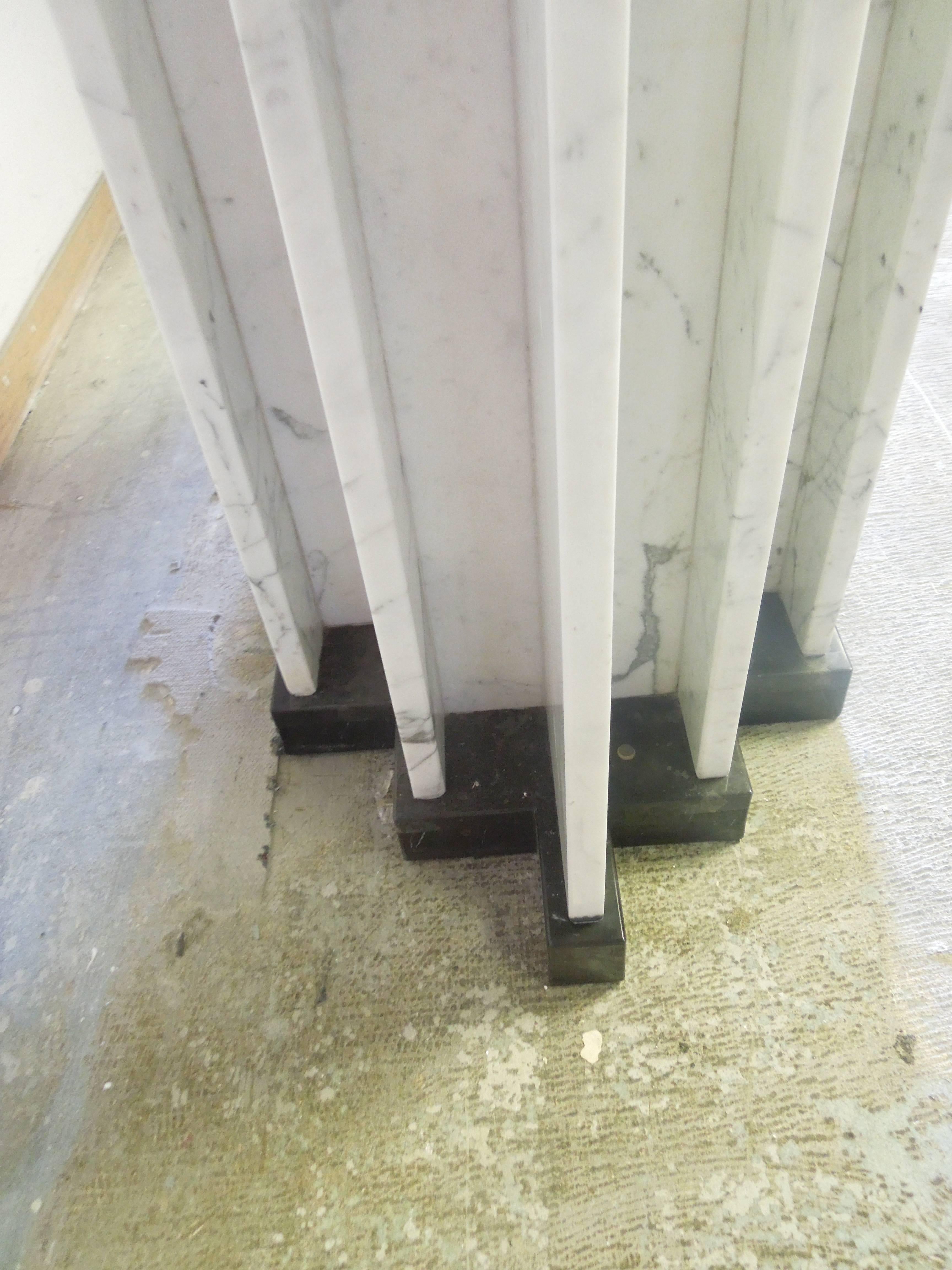 80s Custom-Made Italian Marble and Glass Modern "Architect" Dining ...