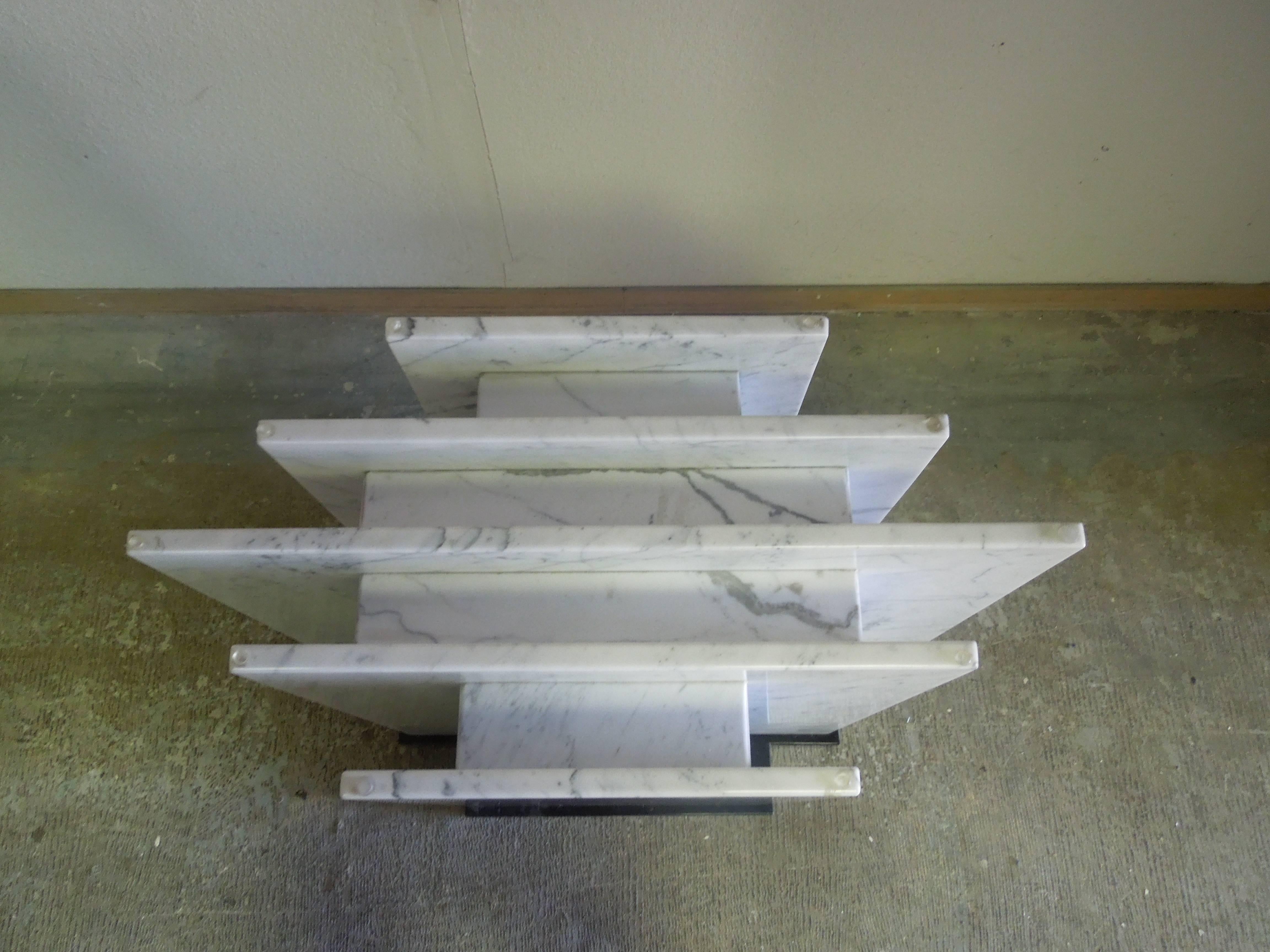 80s Custom-Made Italian Marble and Glass Modern "Architect" Dining ...