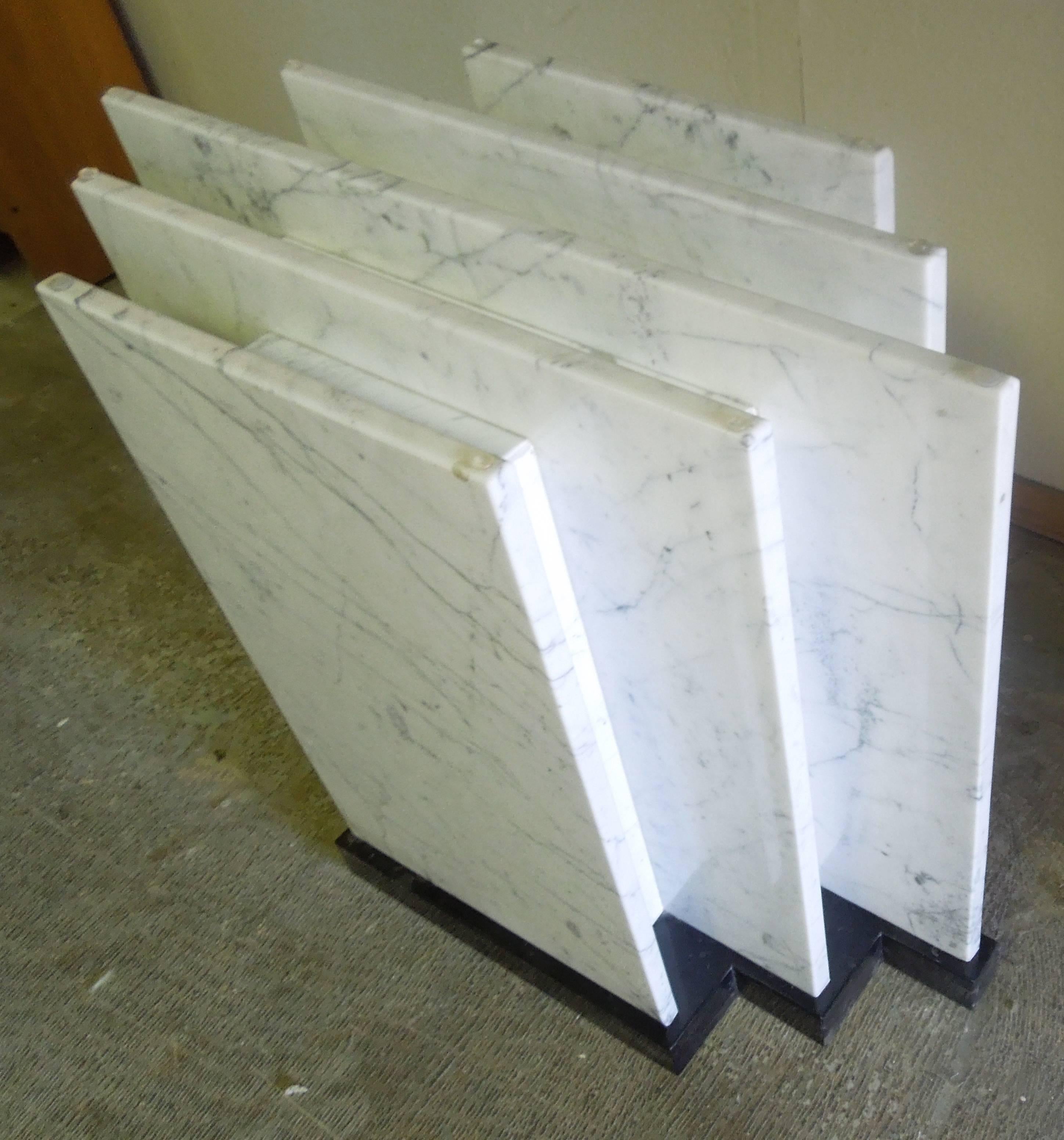 80s Custom-Made Italian Marble and Glass Modern "Architect" Dining ...