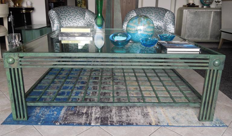 Postmodern Verdigris and Bronze Finish Spectacular Coffee Table by ...
