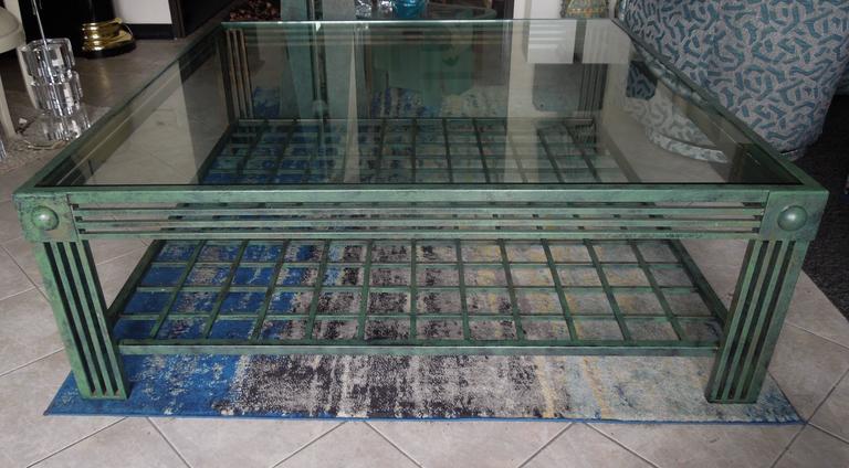 Postmodern Verdigris and Bronze Finish Spectacular Coffee Table by ...