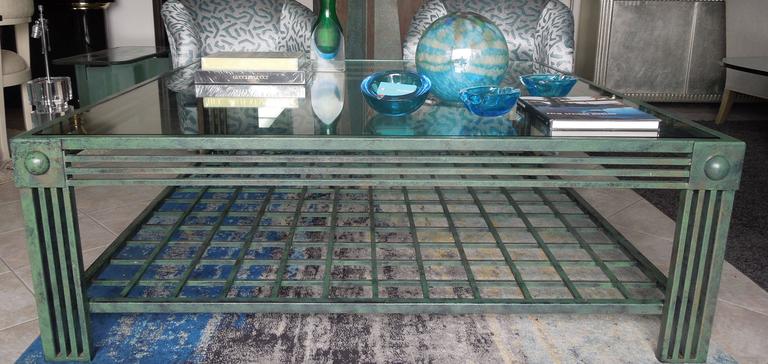 Postmodern Verdigris and Bronze Finish Spectacular Coffee Table by ...