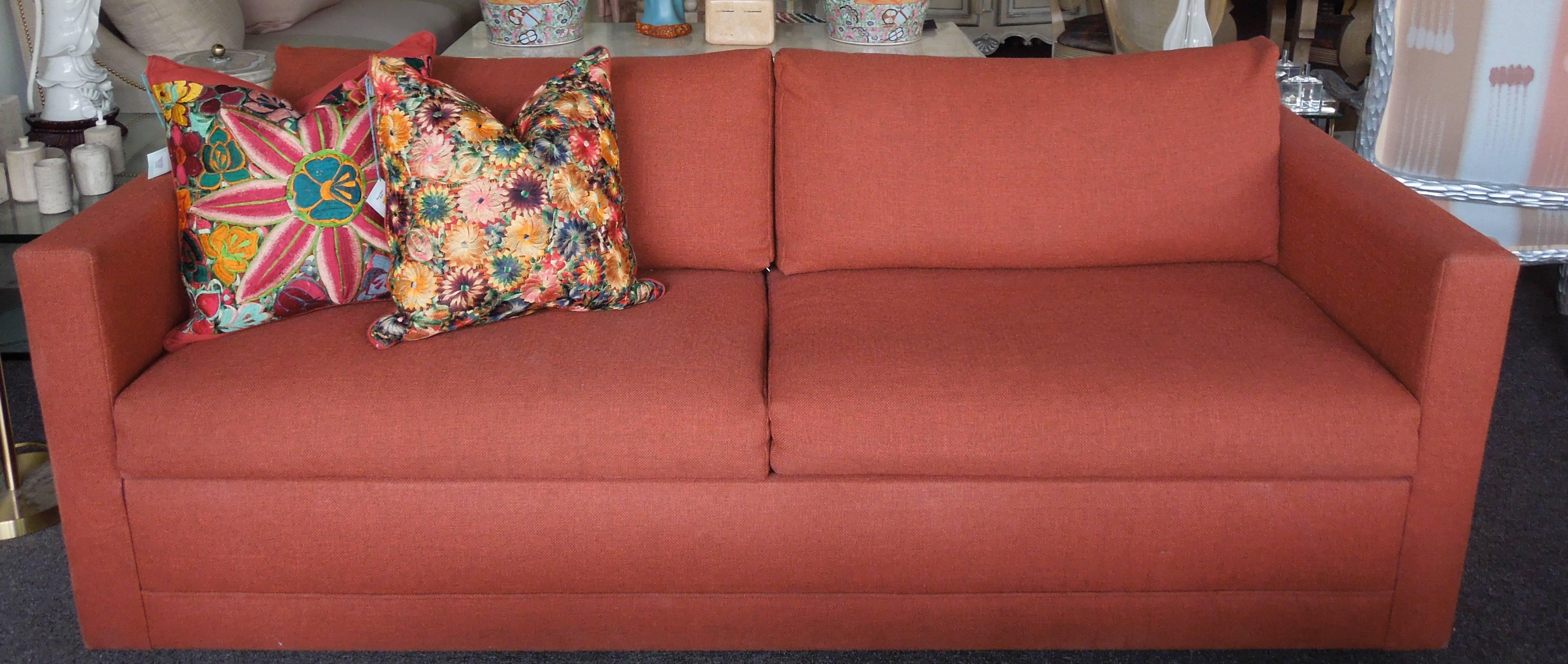 1970s Architectural Modern Rust Color Tweed Sofa Bed at 1stDibs | 1970s ...