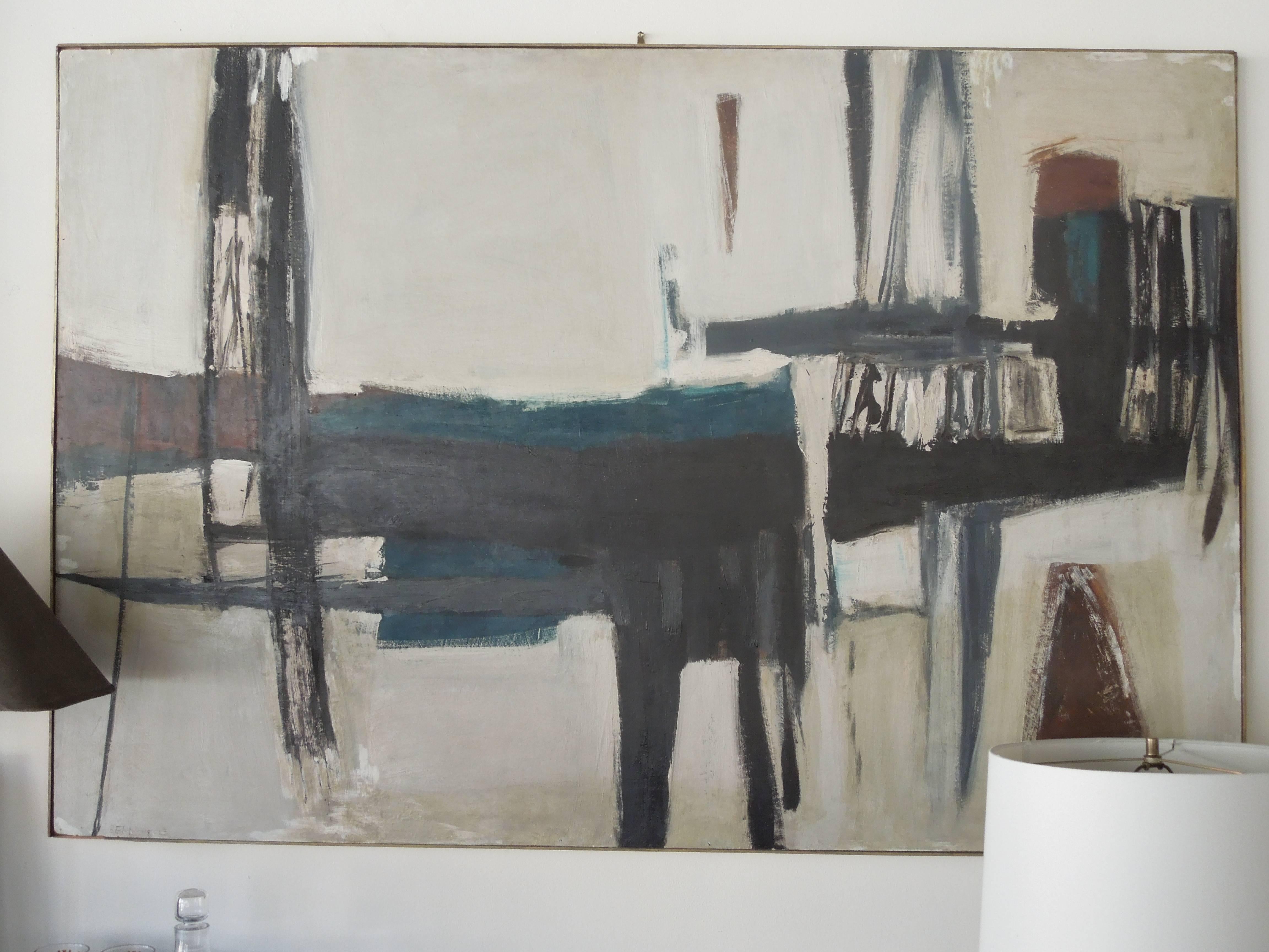 Large Spectacular Mid-Century Modern British Abstract Painting by ...