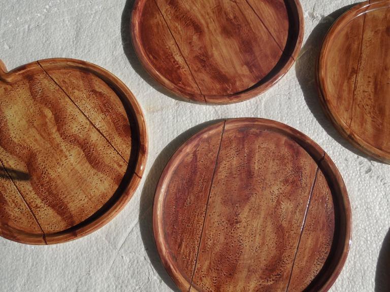 Set of Six Italian Ceramic Pizza Plates by Langbein For Sale at 1stDibs