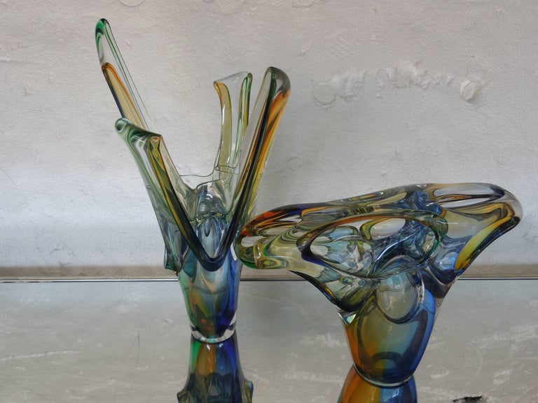 Multi-Color Polish Modern Art Crystal Glass Sculpture For Sale at 1stDibs