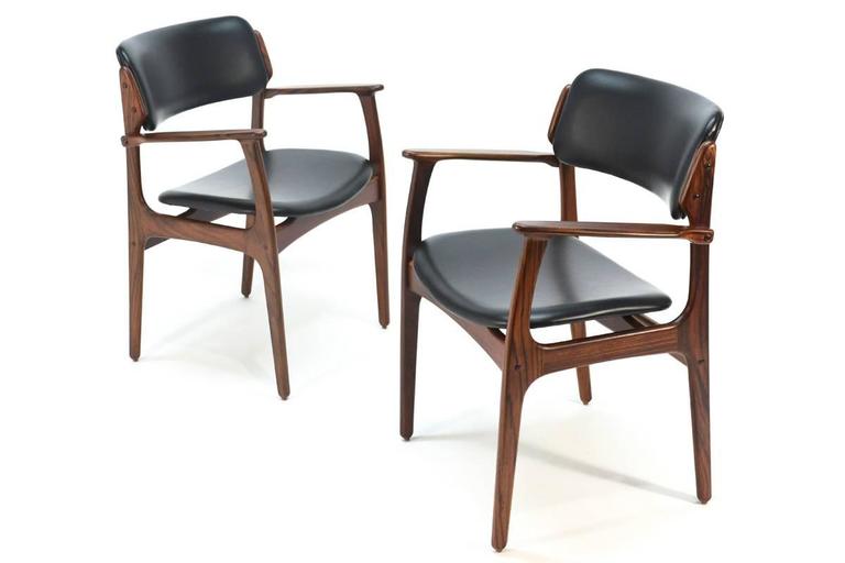 Set of Eight Erik Buck Model 49 Rosewood Dining Chairs at 1stDibs
