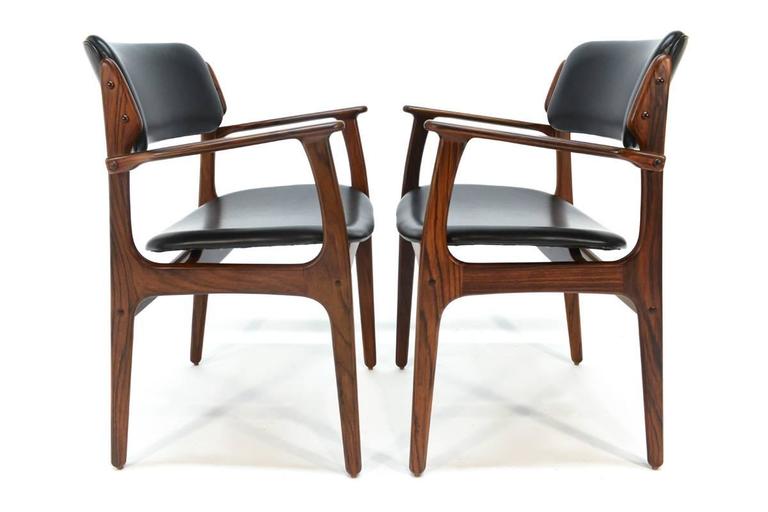 Set of Eight Erik Buck Model 49 Rosewood Dining Chairs at 1stDibs