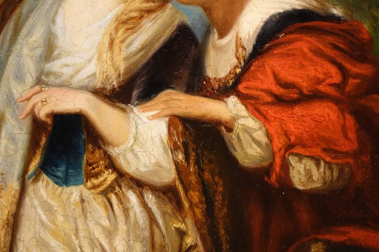 Scene Representing Paolo and Francesca, Oil on Panel, France, 19th ...