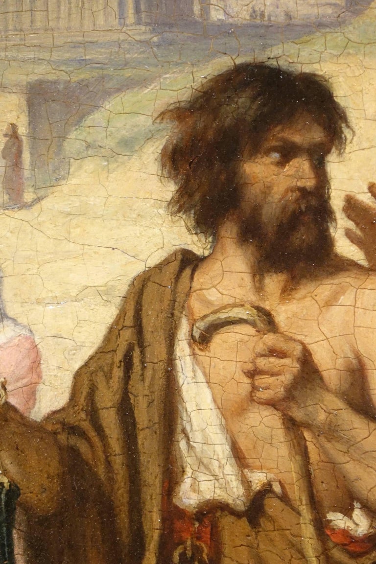 Diogene Running through Athens, Oil on Panel by Charles Lefebvre For ...