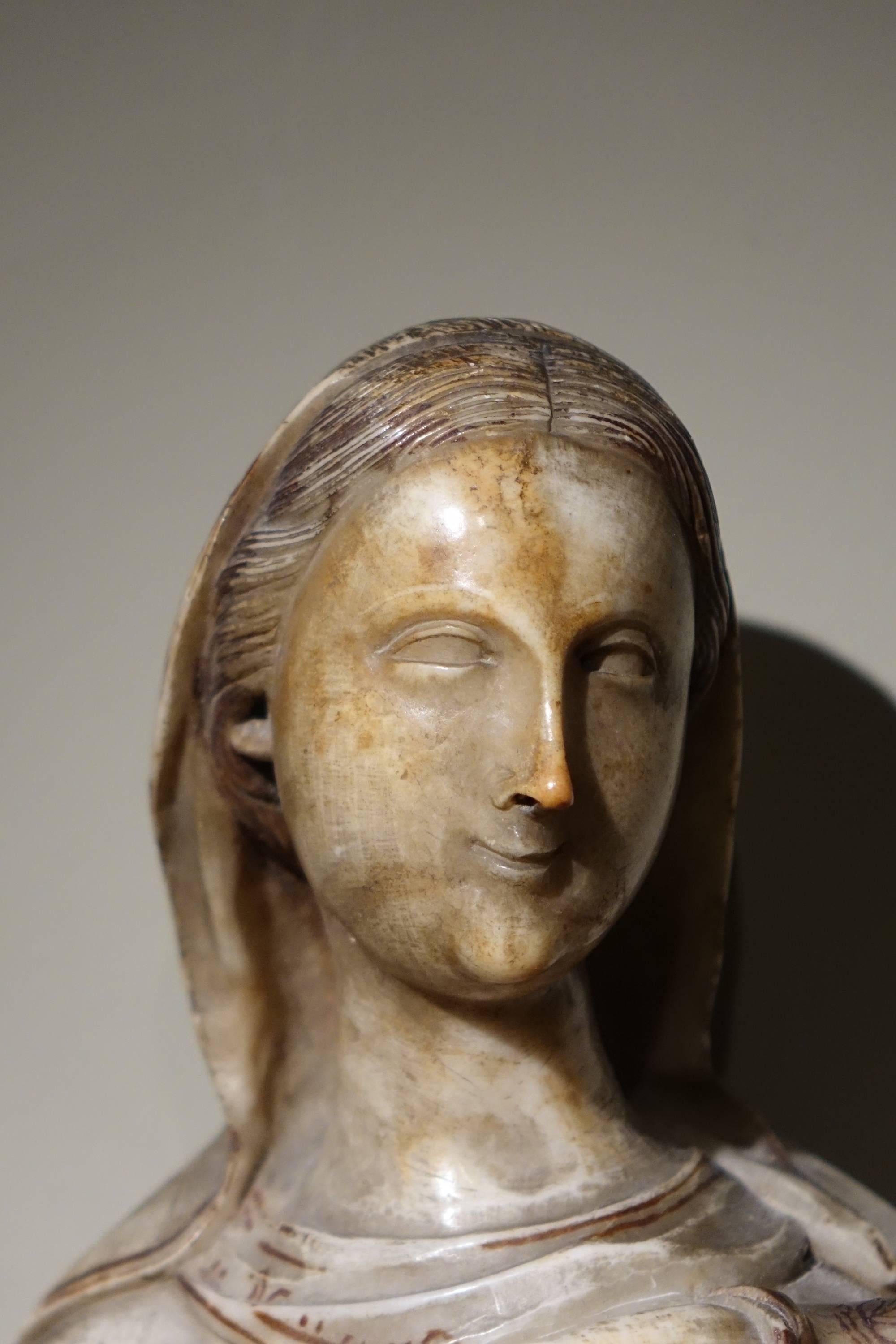 Virgin and Child in Alabaster International Gothic, North of Italy ...