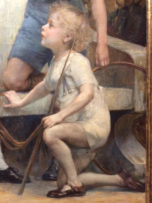 Portrait of the Bernard Family in Lyon, Around 1920, Signed Tony Tollet ...