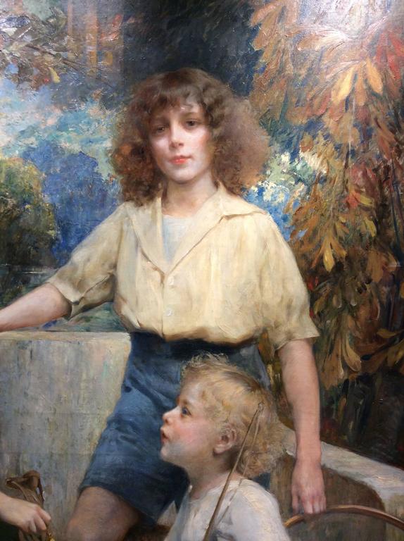 Portrait of the Bernard Family in Lyon, Around 1920, Signed Tony Tollet ...