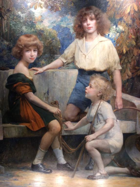 Portrait of the Bernard Family in Lyon, Around 1920, Signed Tony Tollet ...