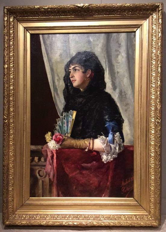 Portrait of a Young Spanish Woman, Oil on Canvas, Signed Pastorino ...