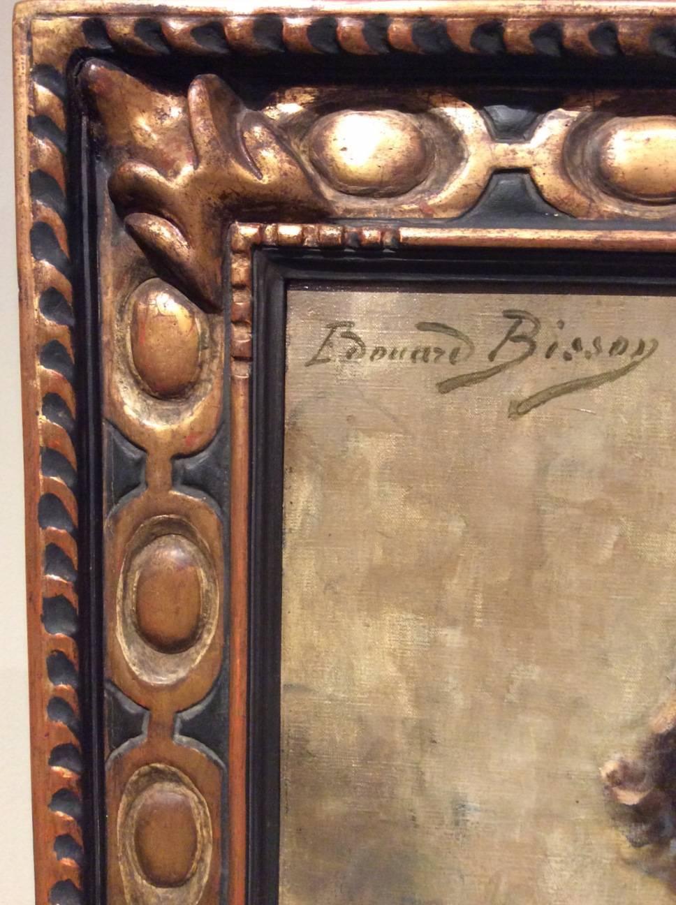 Portrait of a Young Woman, Signed Edouard Bisson, French Painter 1856 ...